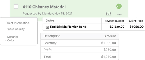 Construction selections software features | CoConstruct | CoConstruct